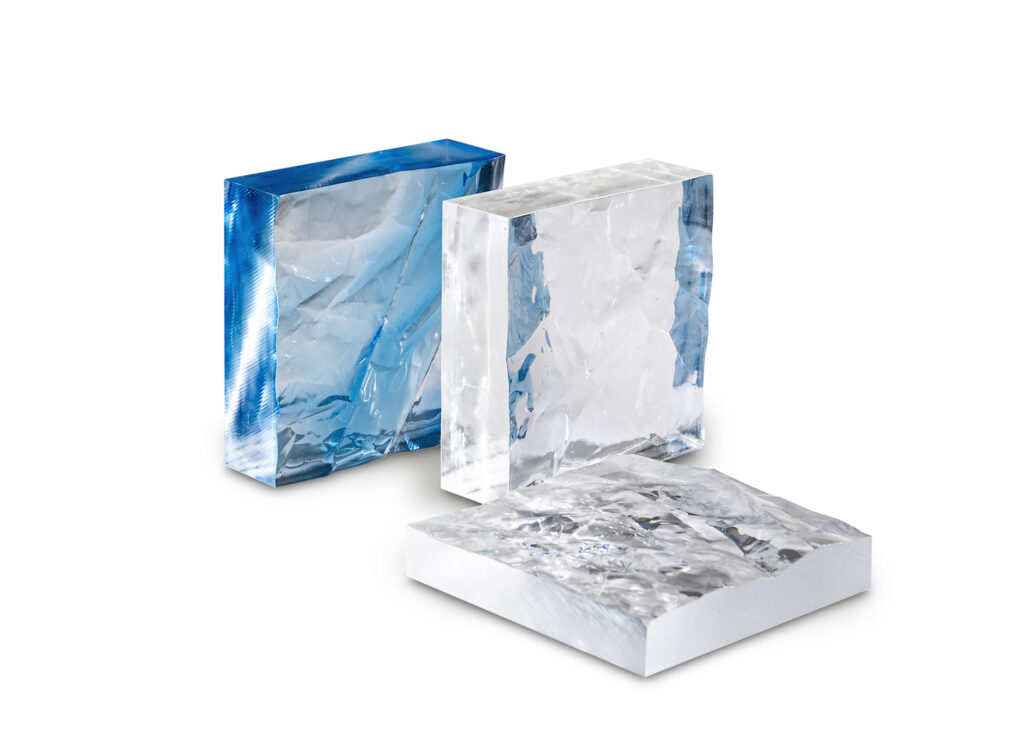 Acrylic Ice structure sheets (clear & light blue) - Iconic Materials